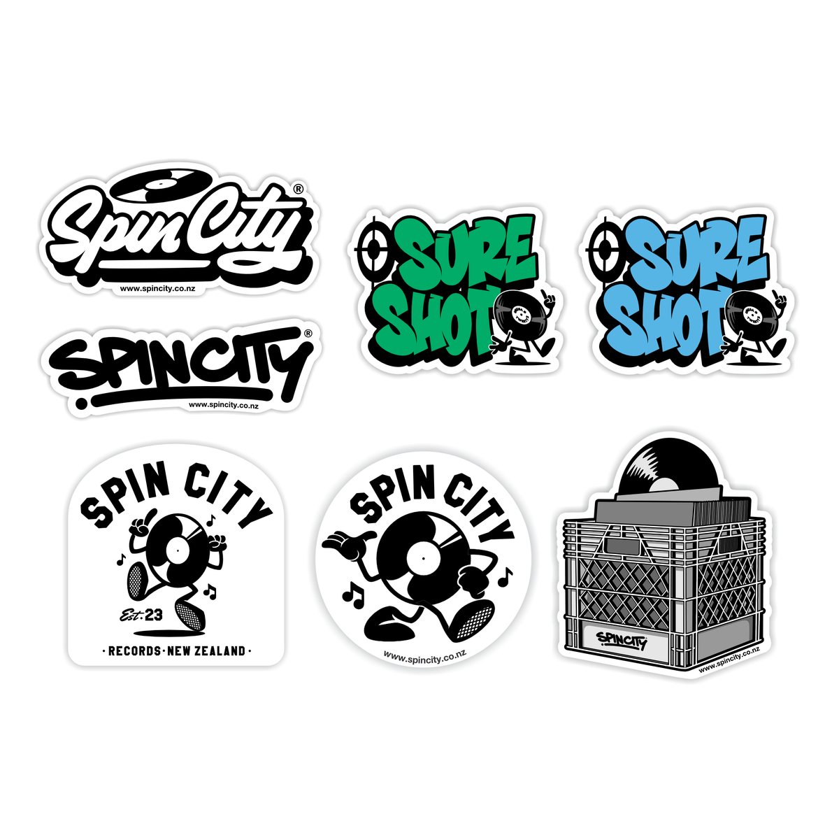 Spin City Sticker Pack — spincitynz